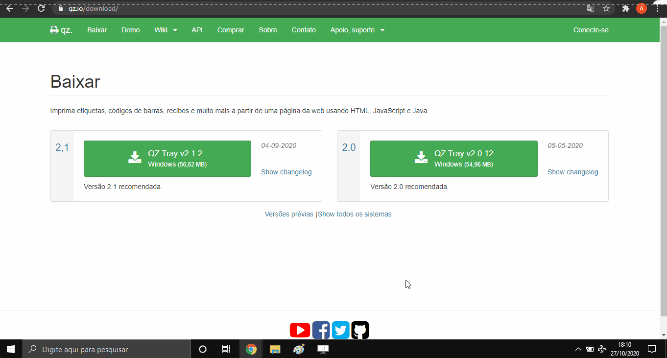 Como configurar a impressora e o QZ Tray – Menu Integrado