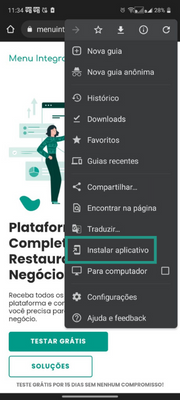 Como instalar o Menu Integrado como app? – Central de ajuda