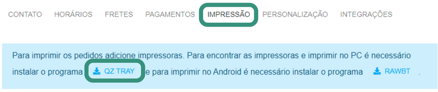 Como instalar o QZ Tray? – Menu Integrado